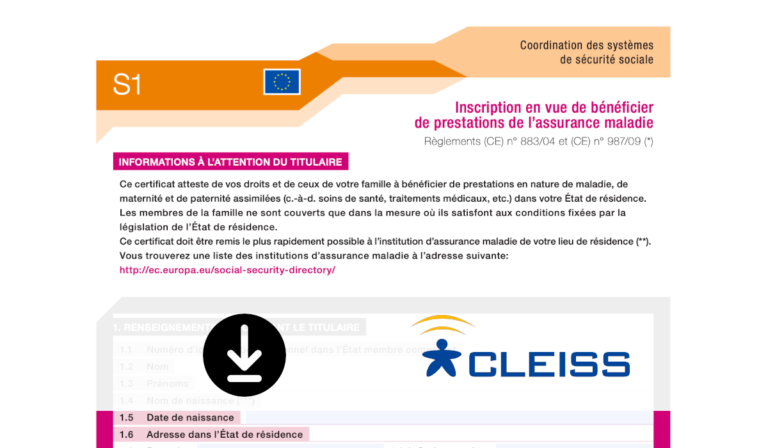 Formulaire S1 - Prestations de l’assurance maladie à l'étranger