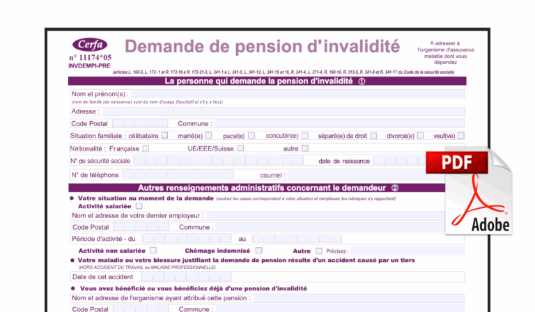 Formulaire Demande d'invalidité par le médecin traitant à la CPAM